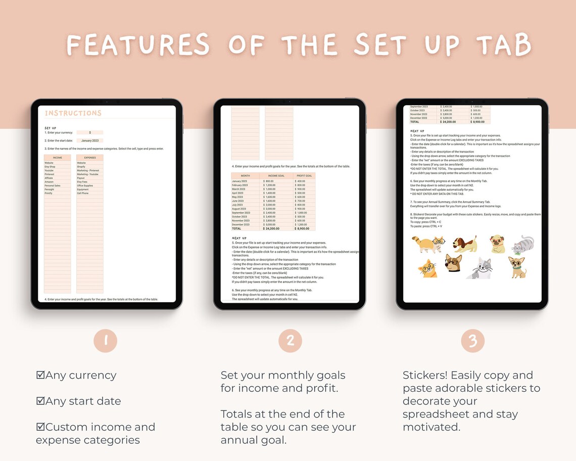 Small Business Bookkeeping, Cute Excel Bookkeeping Spreadsheet, Google ...