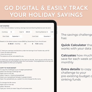 Christmas Savings Challenge: Budget Spreadsheet (excel, Google Sheets ...