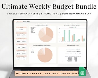 Weekly Budget Planner Google Sheets, Personal Finance Tracker ...