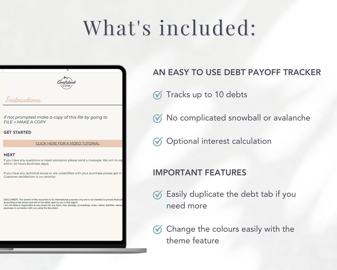 Google Sheets Debt Payoff Template: Budget Planner (digital Download ...