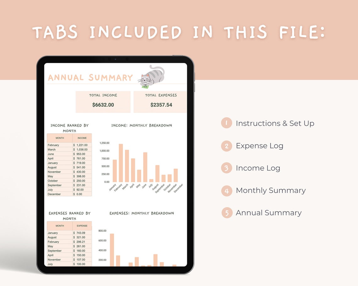 Small Business Bookkeeping, Cute Excel Bookkeeping Spreadsheet, Google ...