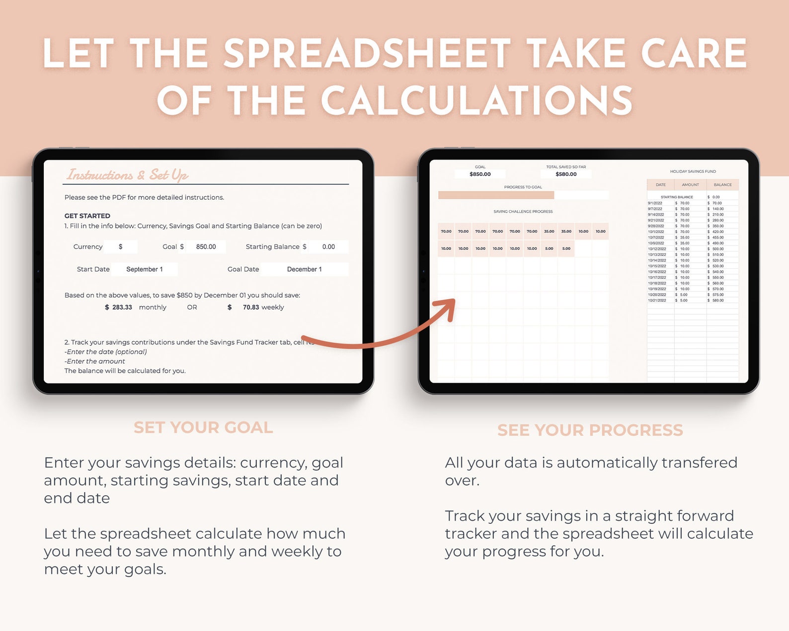 Christmas Savings Challenge: Budget Spreadsheet (excel, Google Sheets ...