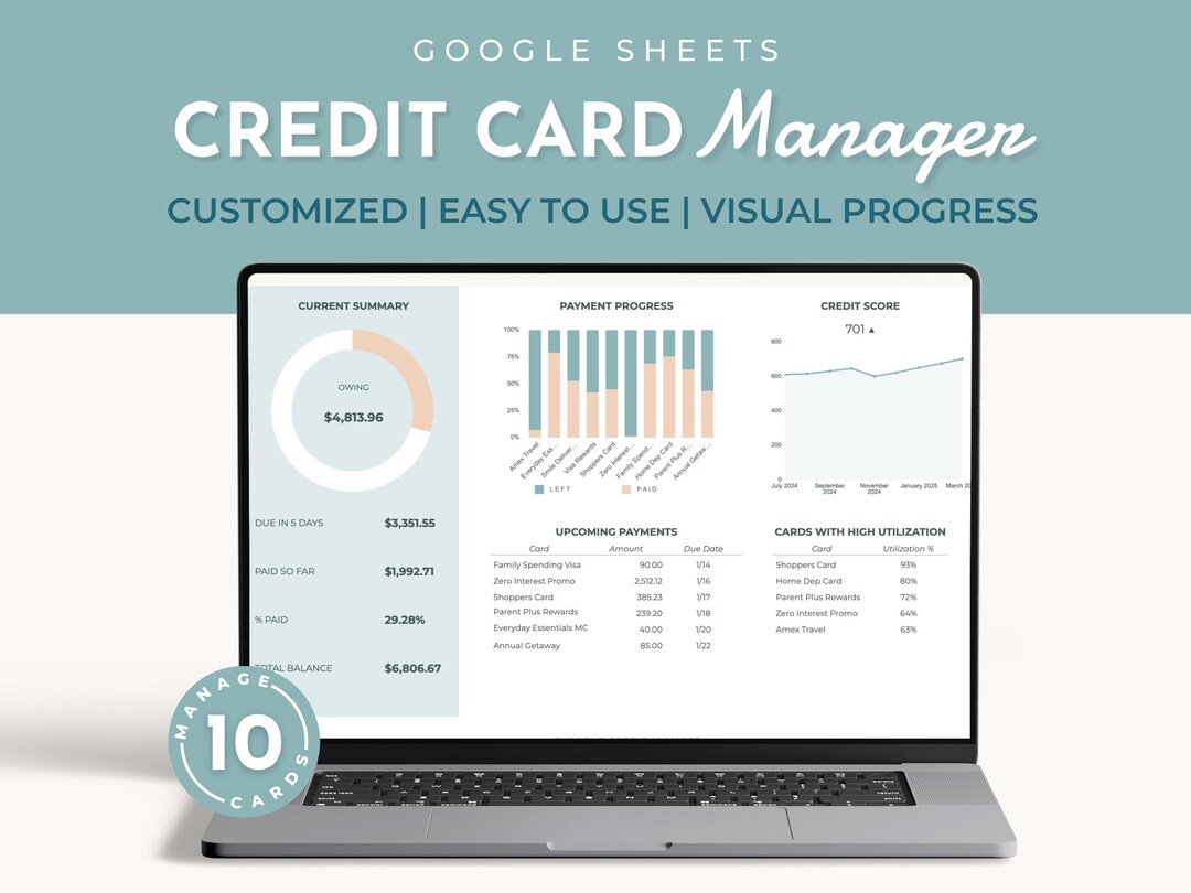Credit Card Payoff Spreadsheet Excel, Credit Card Tracker Log Template ...