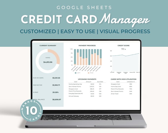 Credit Card Payoff Spreadsheet Excel, Credit Card Tracker Log Template ...