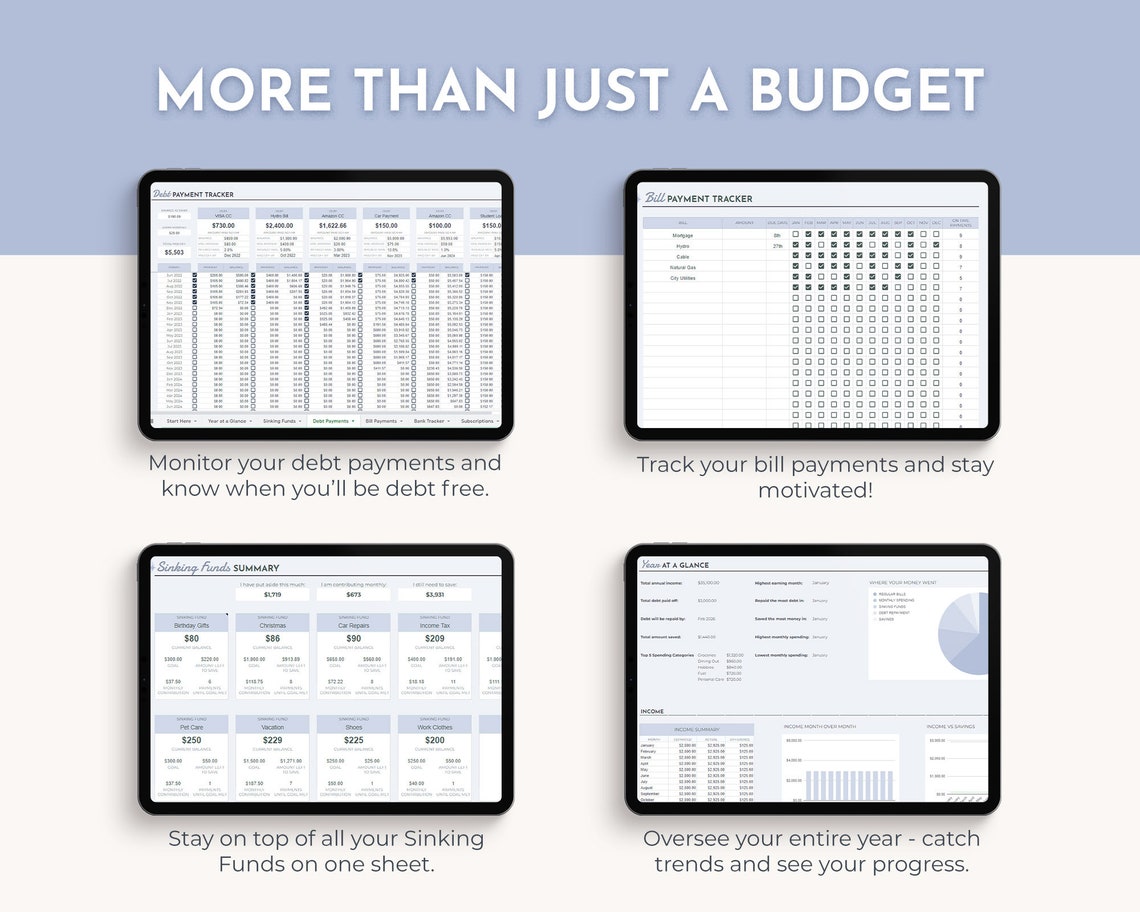 Monthly Budget Planner | Bill Tracker | Expense Tracker | Annual ...