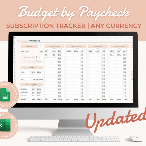Ultimate Bi-weekly Budget by Paycheck Spreadsheet Template for - Etsy
