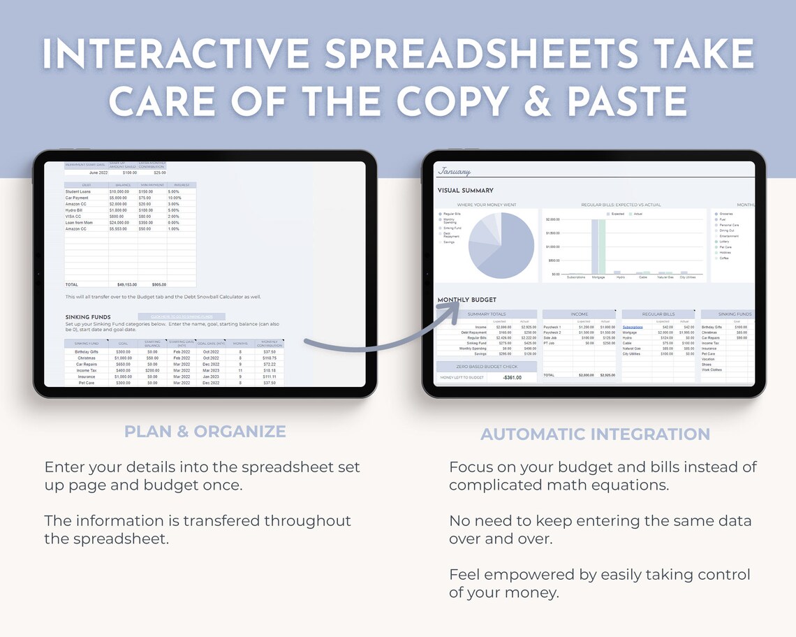 Monthly Budget Planner | Bill Tracker | Expense Tracker | Annual ...