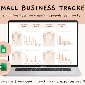 Small Business Bookkeeping, Cute Excel Bookkeeping Spreadsheet, Google ...