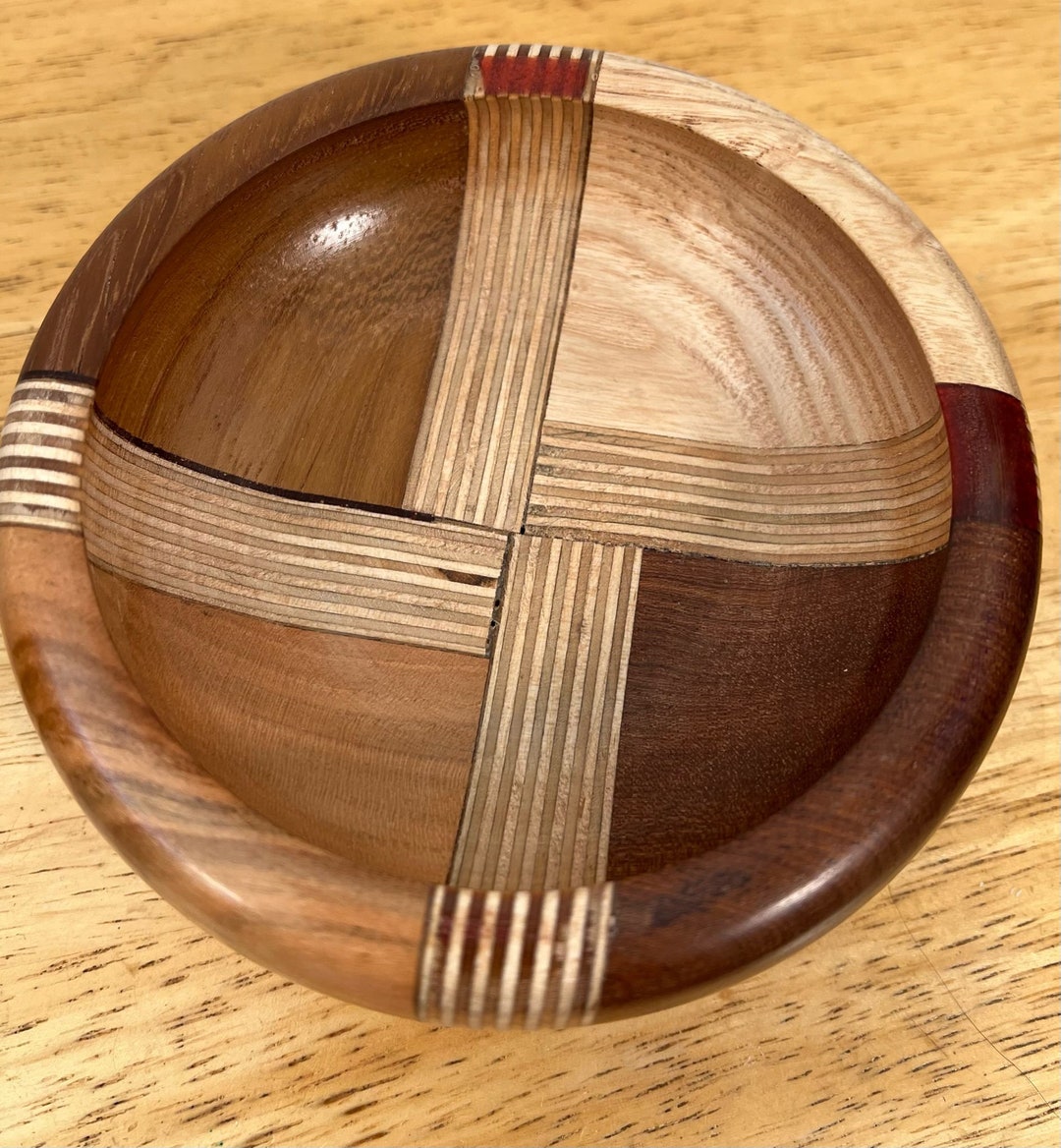 Hand Turned Decorative Bowl Made From Mixed Reclaimed Woods - Etsy
