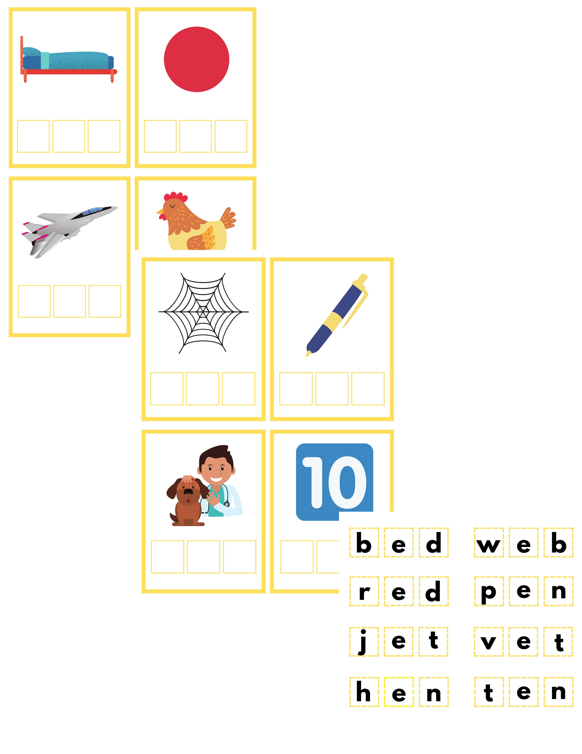 CVC Words, Sight Words Flashcards Printable, Spelling & Writing ...