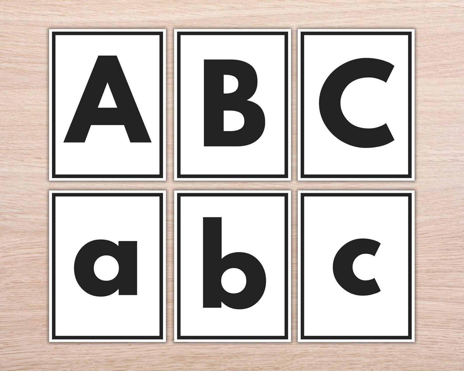 ABC Flashcards Minimalist, Alphabet Flashcards, Educational Cards ...