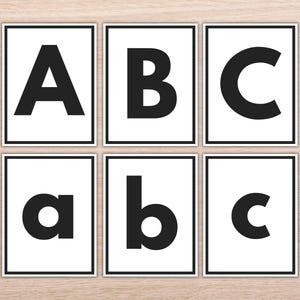 ABC Flashcards Black and White Printable - Etsy
