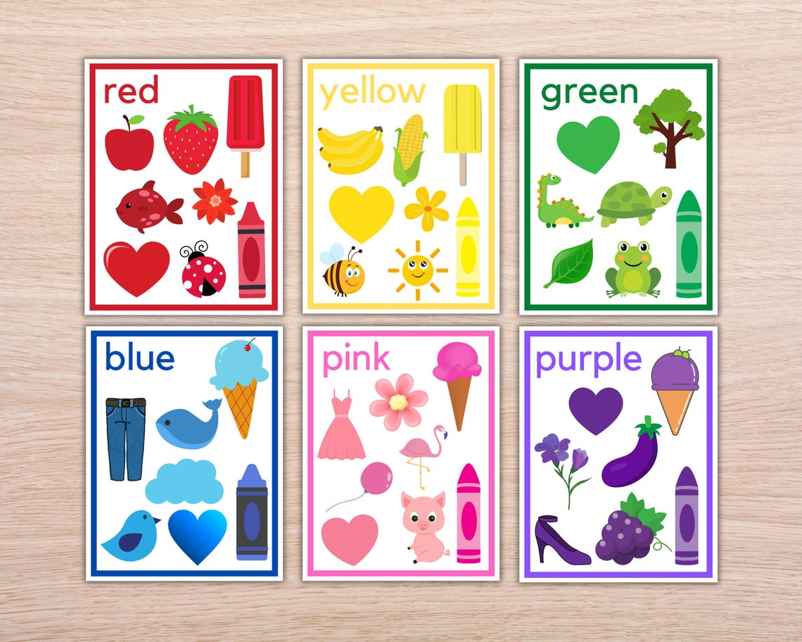 Color Flashcards, Preschool Flashcards, Printable Color Cards, Learning ...