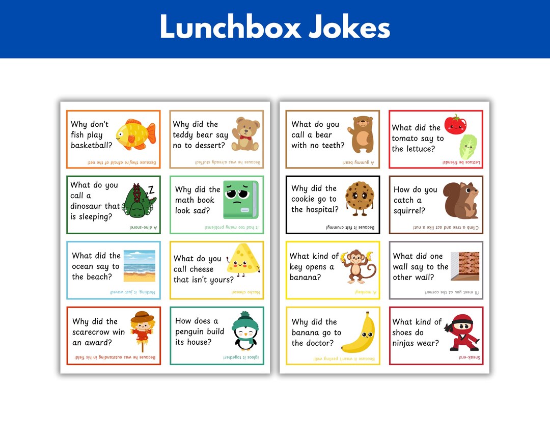 Lunchbox Jokes, Printable Lunchbox Notes, Lunchbox Jokes for Kids ...