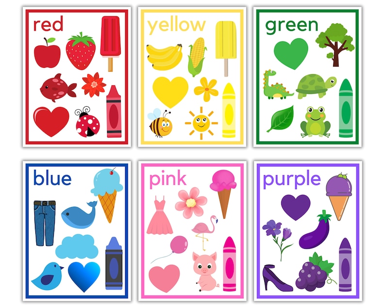 Color Flashcards, Preschool Flashcards, Printable Color Cards, Learning ...