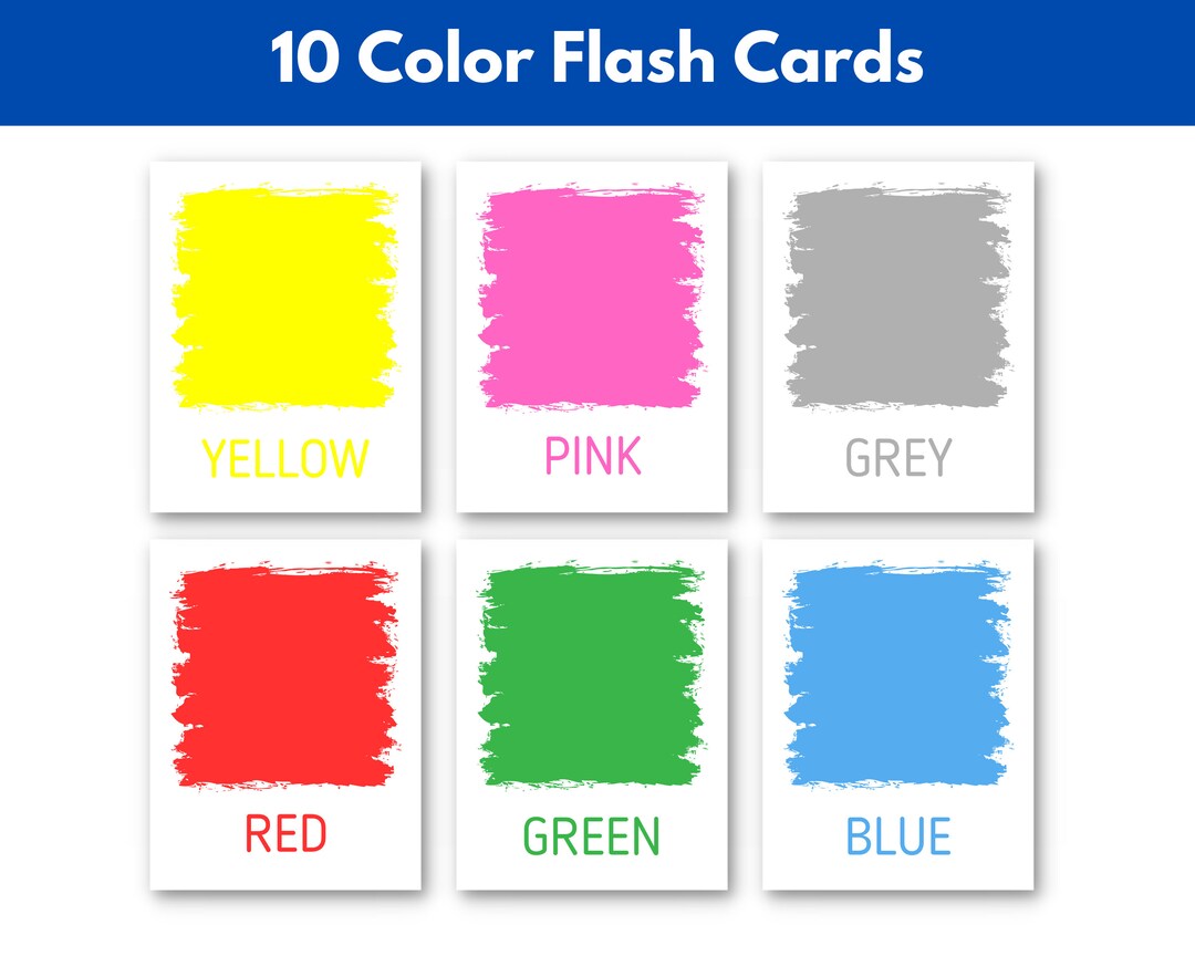 Minimalist Color Cards Printable Full Color Flashcards Preschool ...