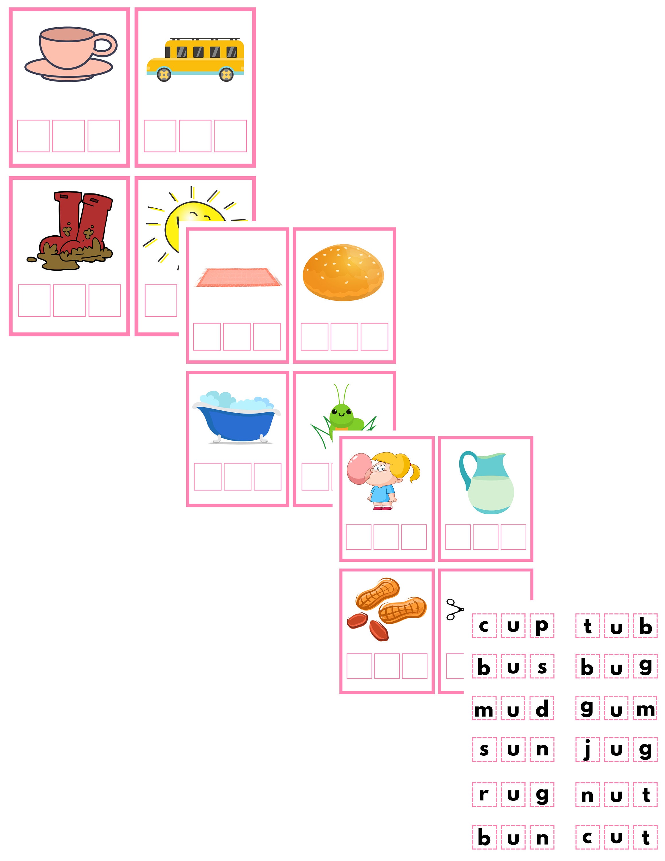 CVC Words, Sight Words Flashcards Printable, Spelling & Writing ...