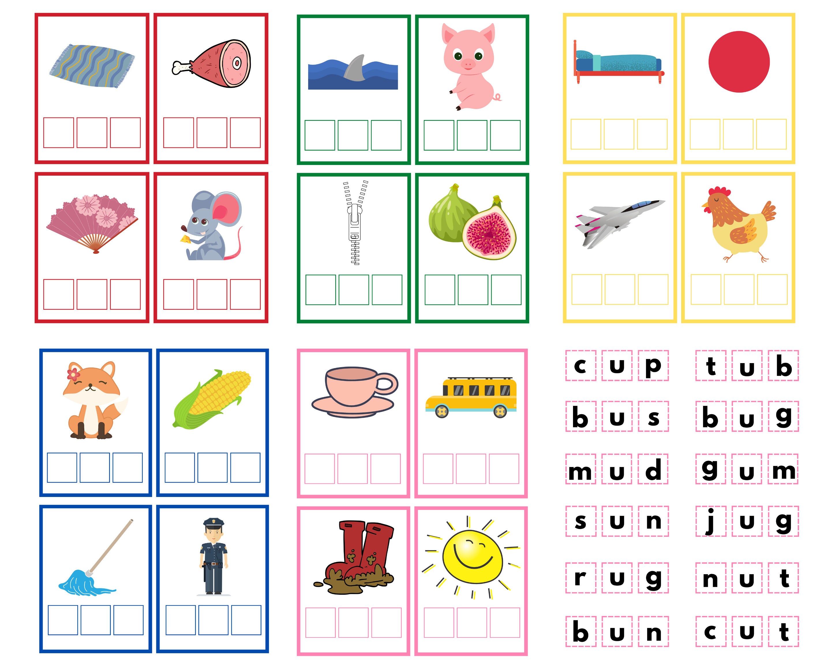 CVC Words, Sight Words Flashcards Printable, Spelling & Writing ...