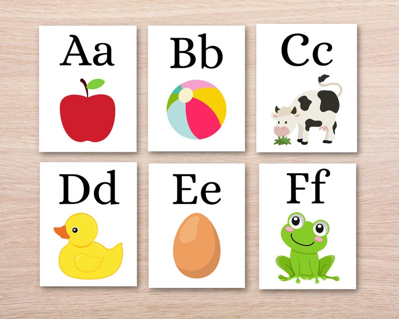 Buy ABC Flashcards Colorful and Printable Online in India - Etsy