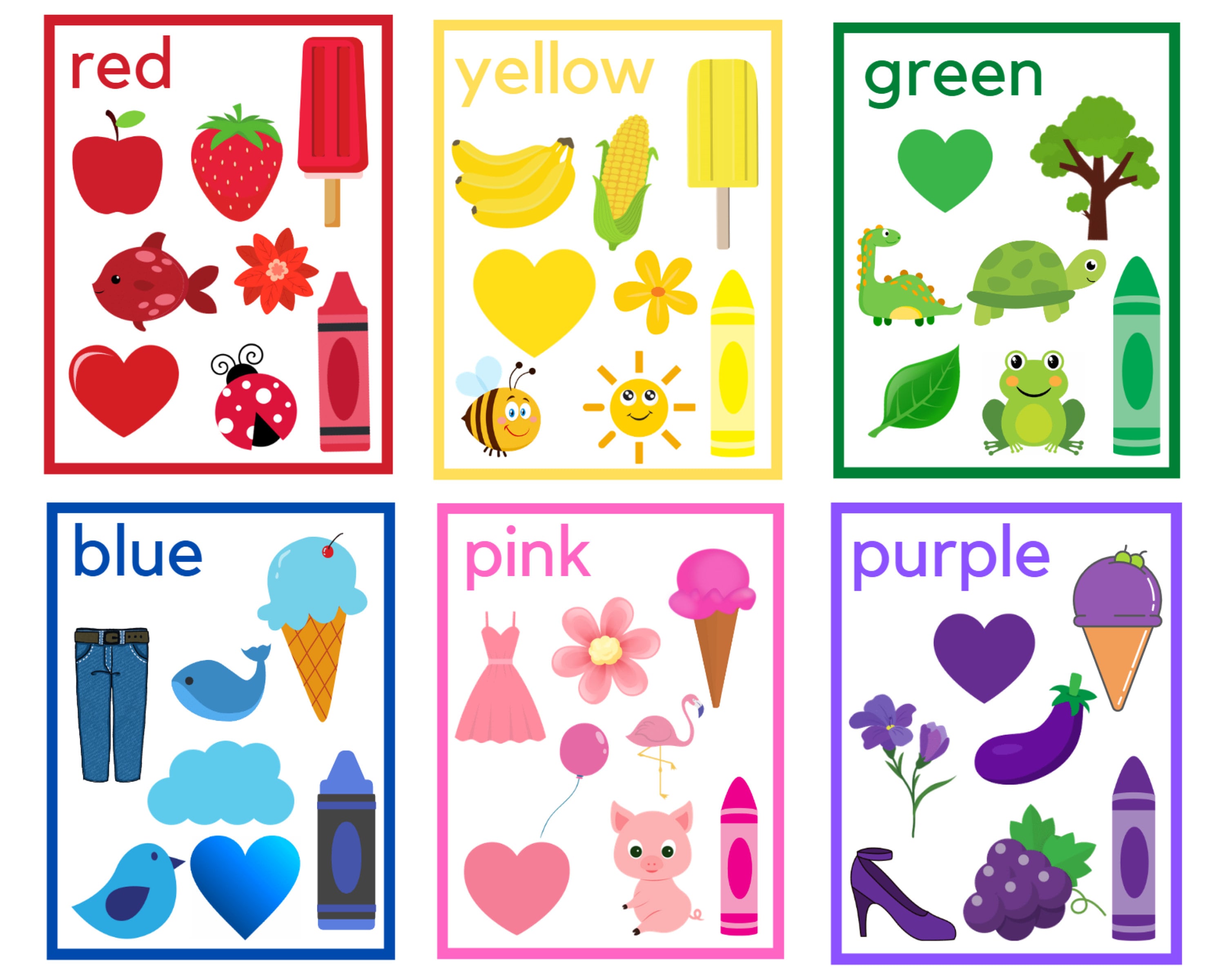Color Flashcards, Preschool Flashcards, Printable Color Cards, Learning ...