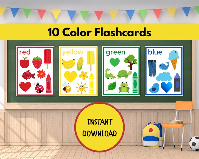 Tarjetas didácticas de colores, Tarjetas didácticas preescolares ...