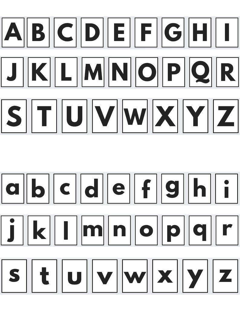 ABC Flashcards Black and White Printable - Etsy