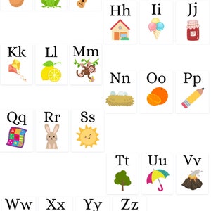 ABC Flashcards Colorful and Printable - Etsy