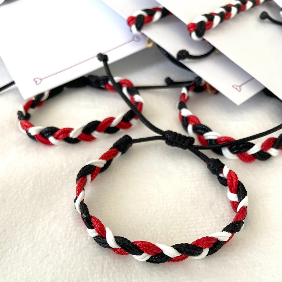 Braided Waxed Cord Team Bracelet: Adjustable Sports Gift - Etsy