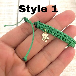 Shamrock Macrame Bracelet: Green Waxed Cord, St Patricks Day - Etsy