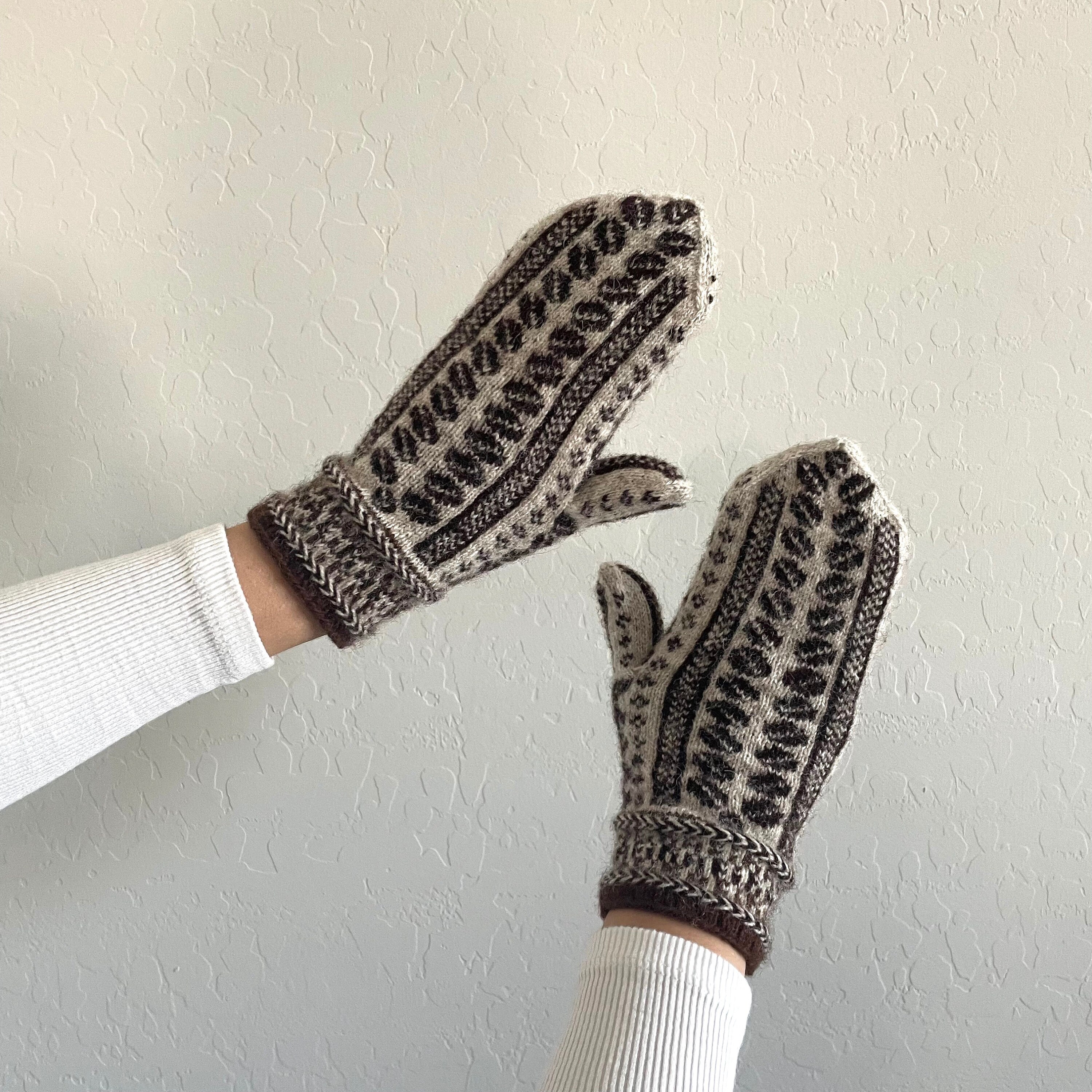 The Fika Mitten Knitting Pattern Colorwork Espresso Mittens With Ribbed ...