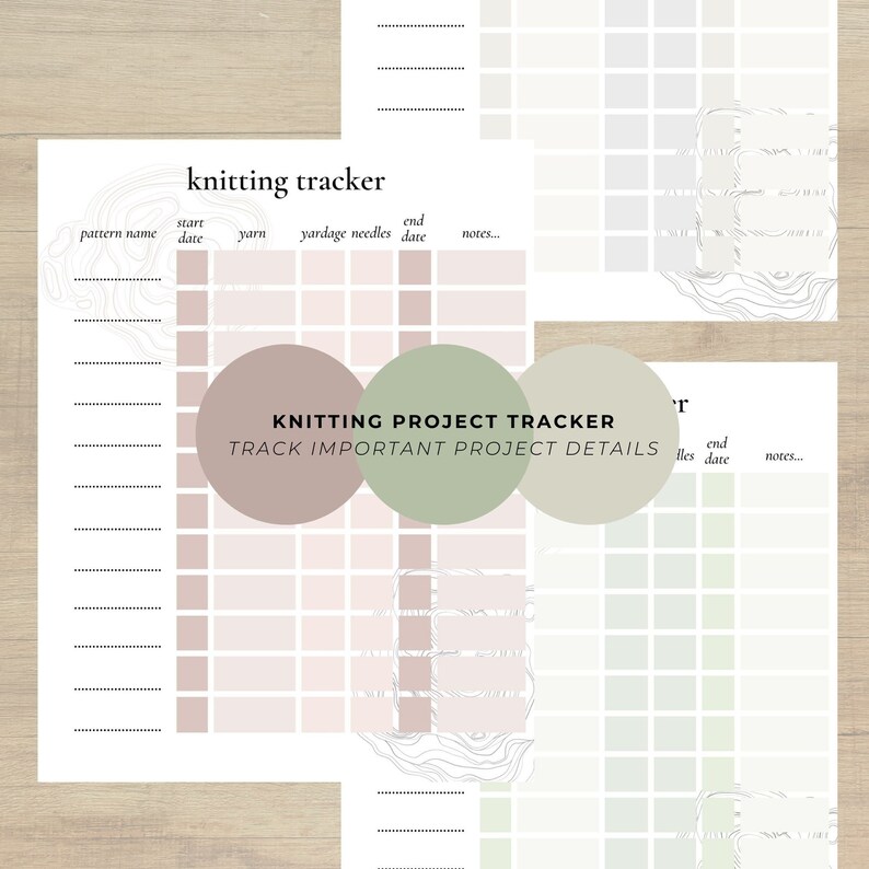 Knitting Tracker - Project Details Tracker + Daily Habit Tracker for ...
