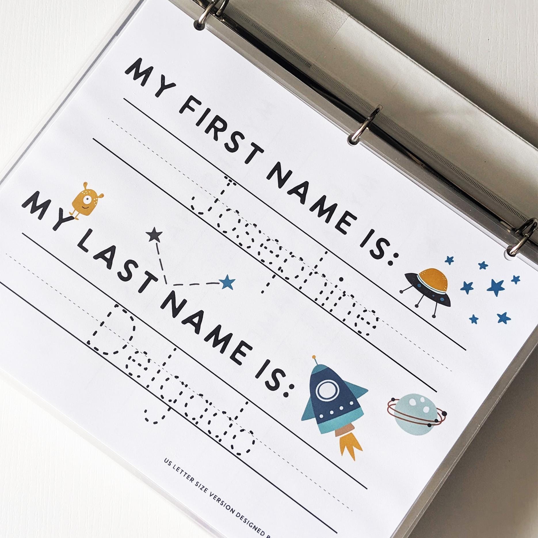 Spaceship Name Trace Sheet, Custom Name Trace Page, Handwriting ...
