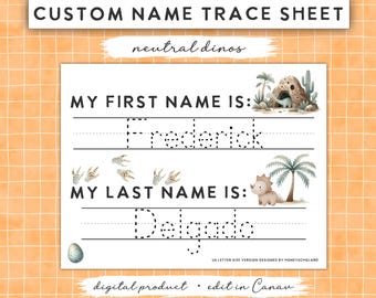 Unicorn Name Trace Sheet, Custom Name Trace Page, Handwriting Practice ...