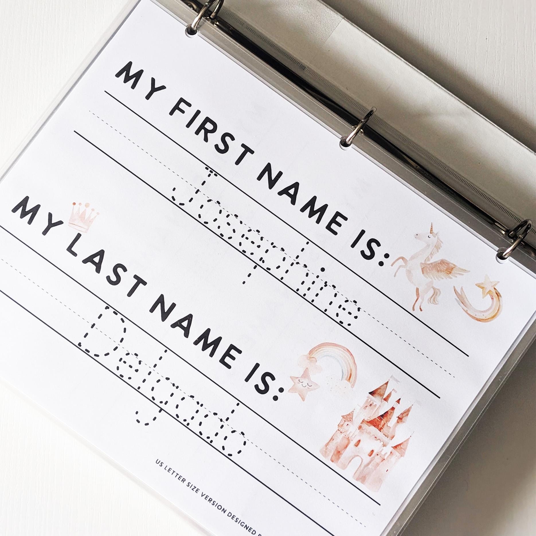 Unicorn Name Trace Sheet, Custom Name Trace Page, Handwriting Practice ...