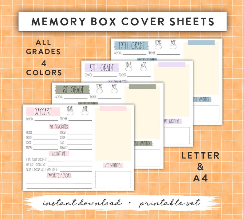 Memory Box Cover Sheets - Etsy