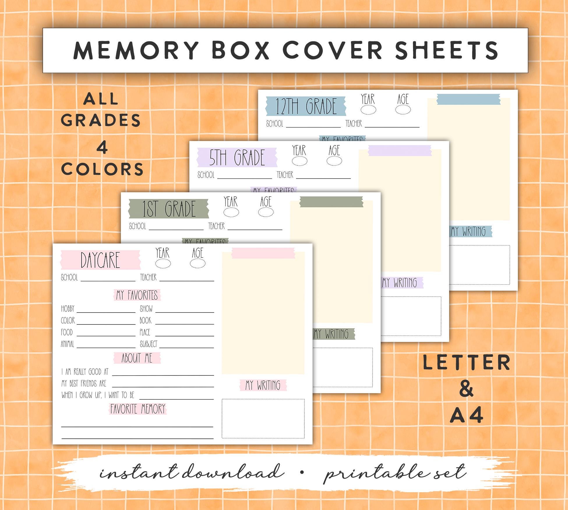 Memory Box Cover Sheets - Etsy