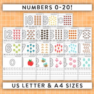 Alphabet and Number Tracing Sheets Bundle, Writing Practice for Kids ...