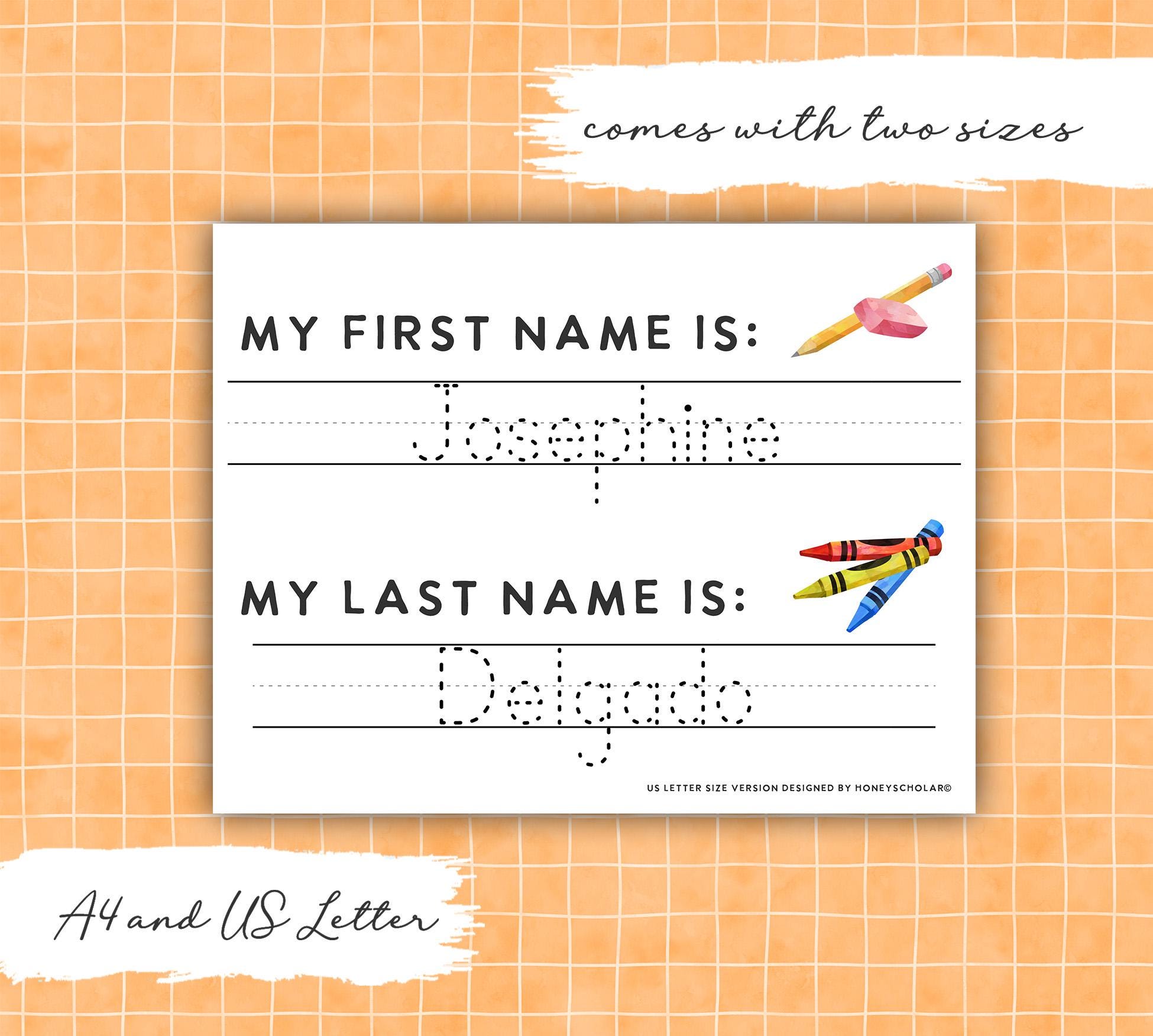 Custom Name Trace Sheet, Name Tracing Page, Handwriting Practice Sheet ...