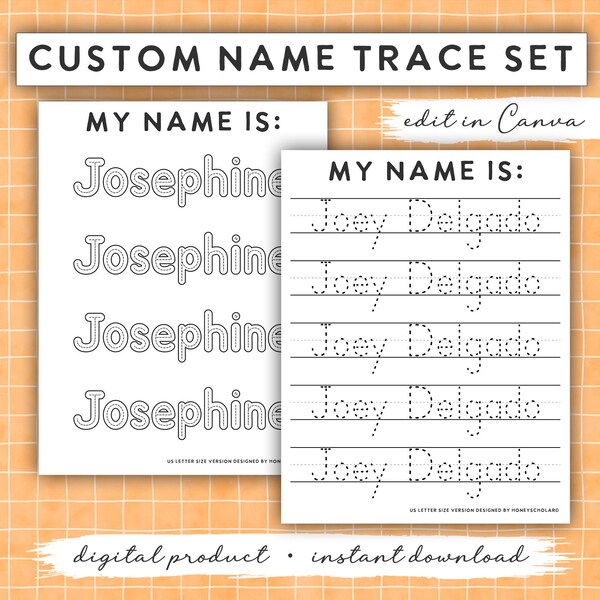 Unicorn Name Trace Sheet, Custom Name Trace Page, Handwriting Practice ...