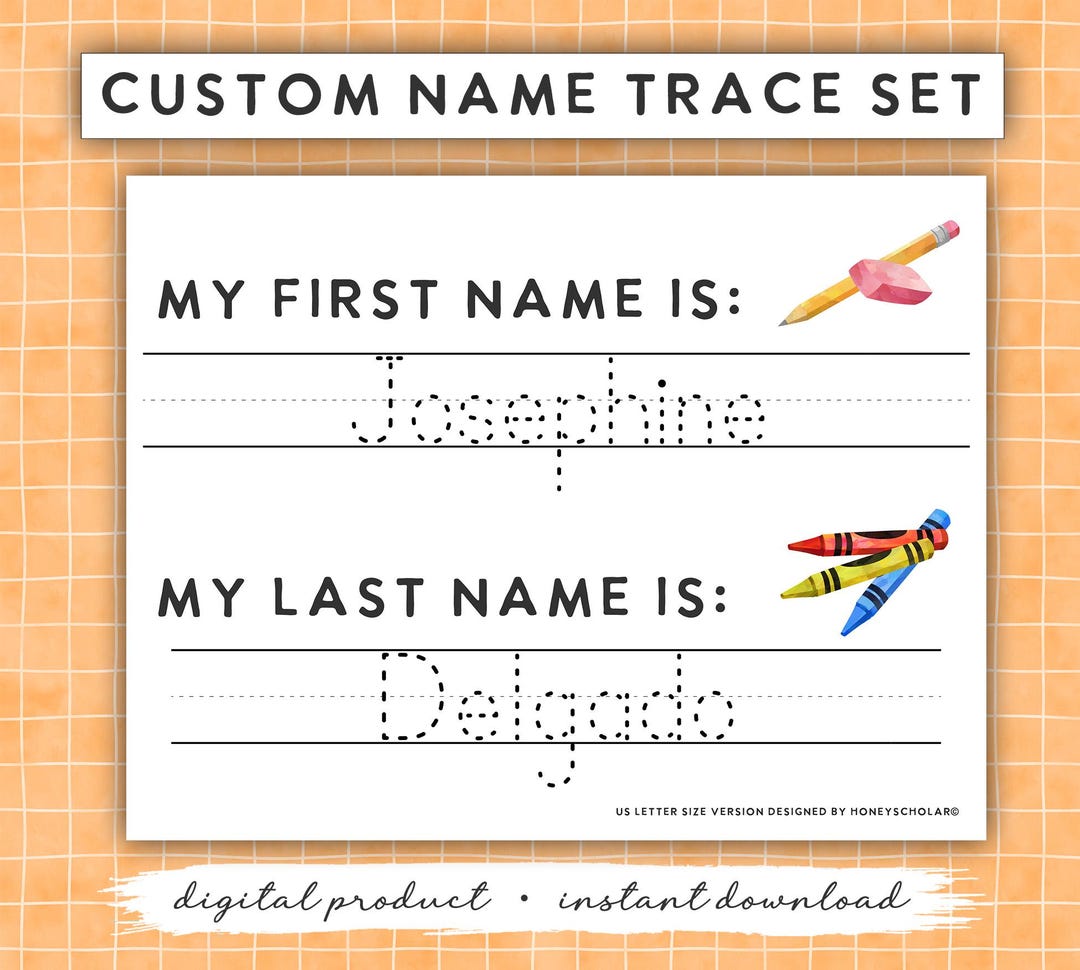Custom Name Trace Sheet, Name Tracing Page, Handwriting Practice Sheet ...