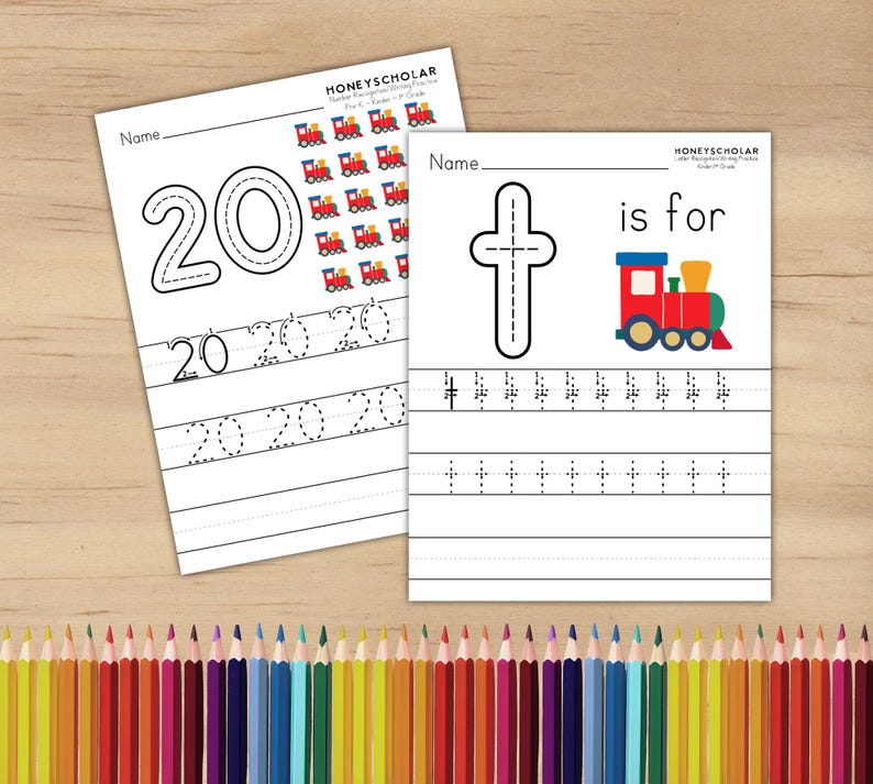 Alphabet and Number Tracing Sheets Bundle, Writing Practice for Kids ...