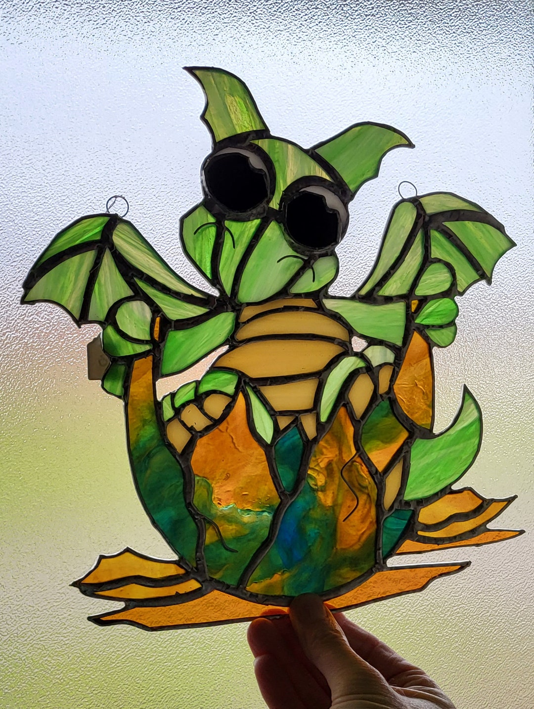 Dragon in Shell Stained Glass - Etsy