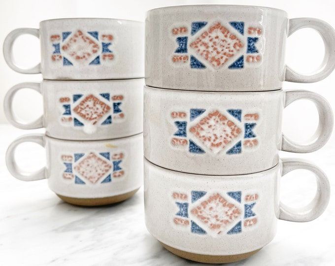 Stoneware Midwinter Stackable Mugs Cups Set of 6 - Etsy