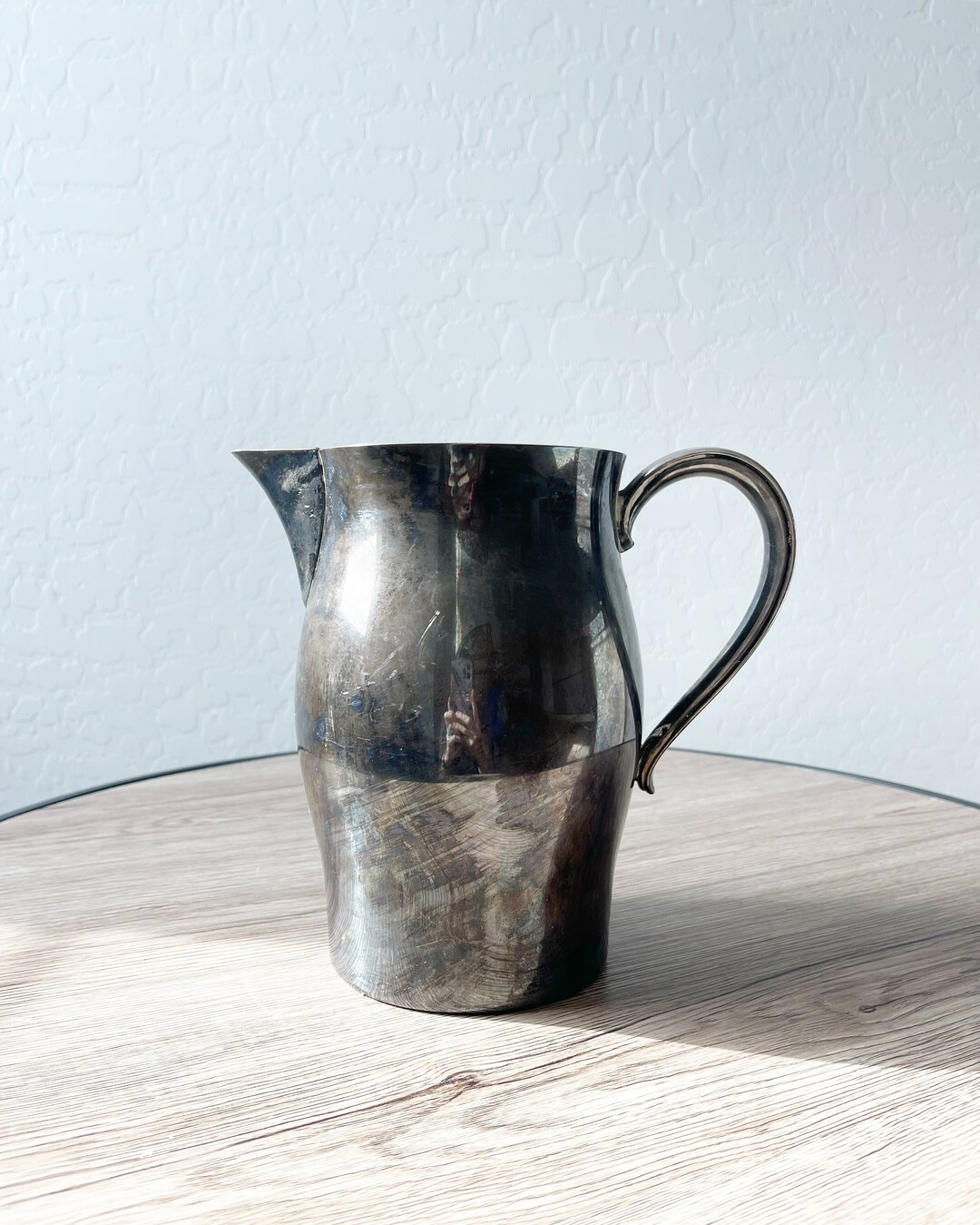Vintage Silver Pitcher Lovely Patina - Etsy