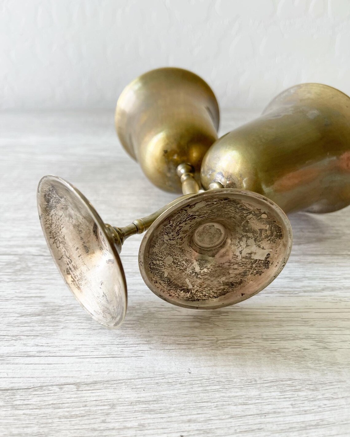 Vintage Brass Goblets Lovely Patina - Etsy