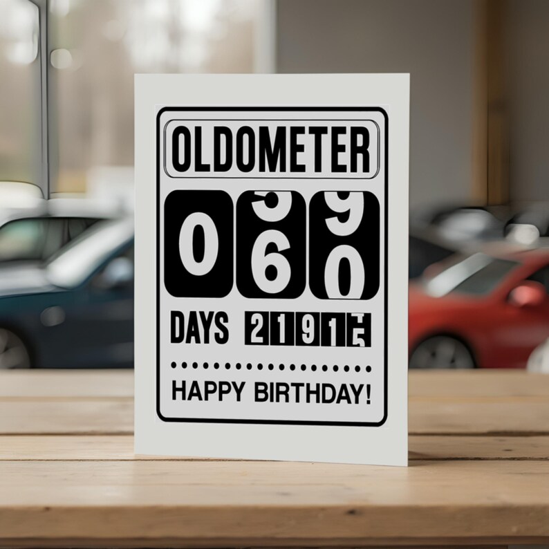 60th Birthday Card: Funny Oldometer Design (printable PDF) - Etsy Canada