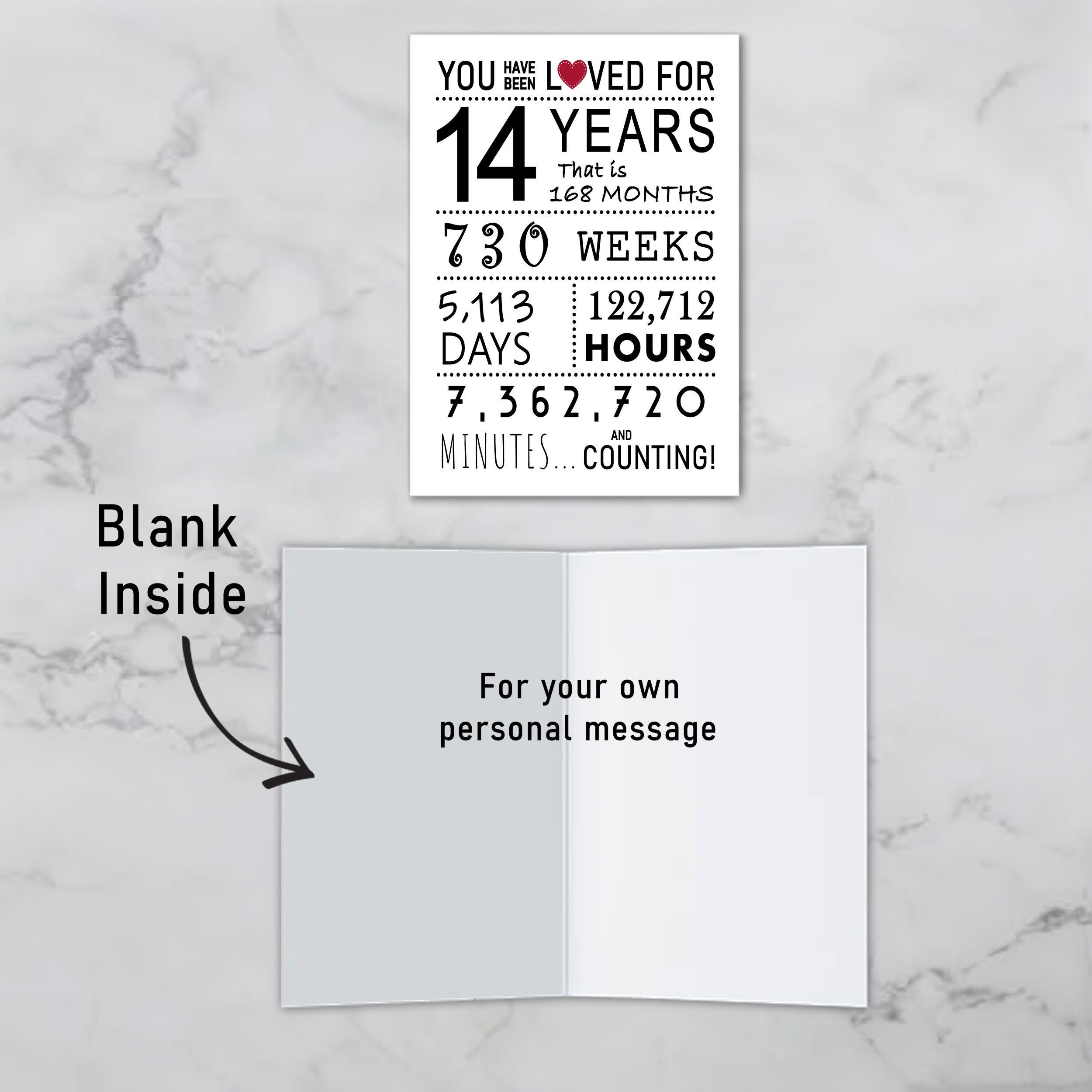 14th Birthday Card, Printable Birthday Card, You Have Been Loved 14 ...