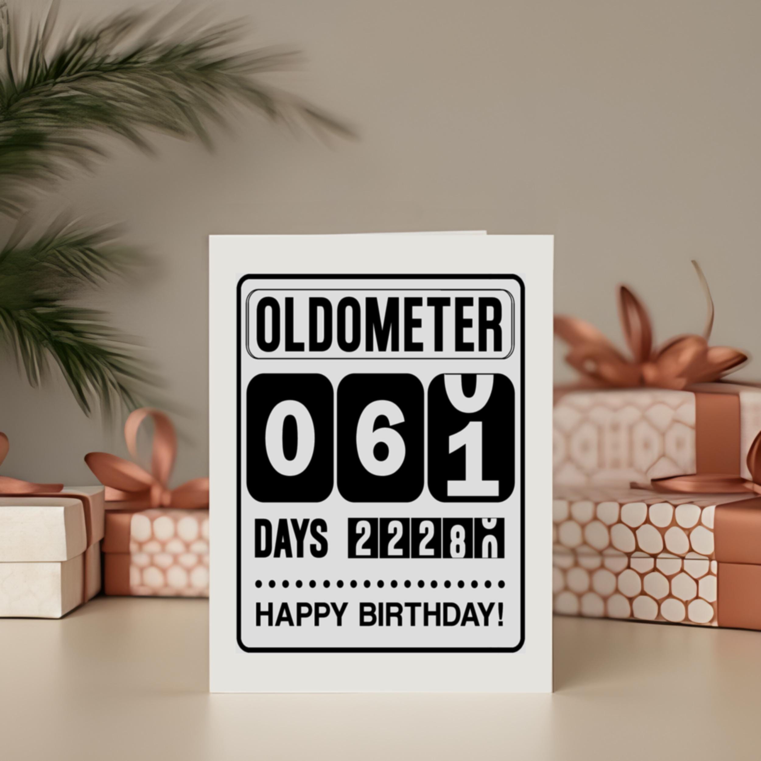 61st Birthday Card: Funny Oldometer Design (printable PDF) - Etsy
