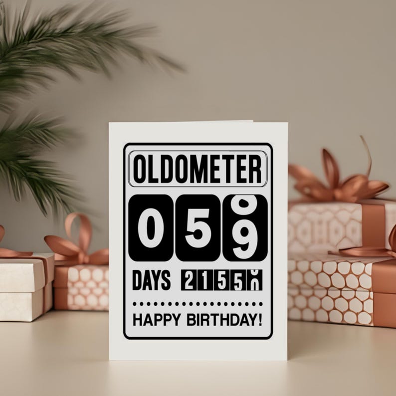 59th Birthday Card: Oldometer Design (printable PDF) - Etsy