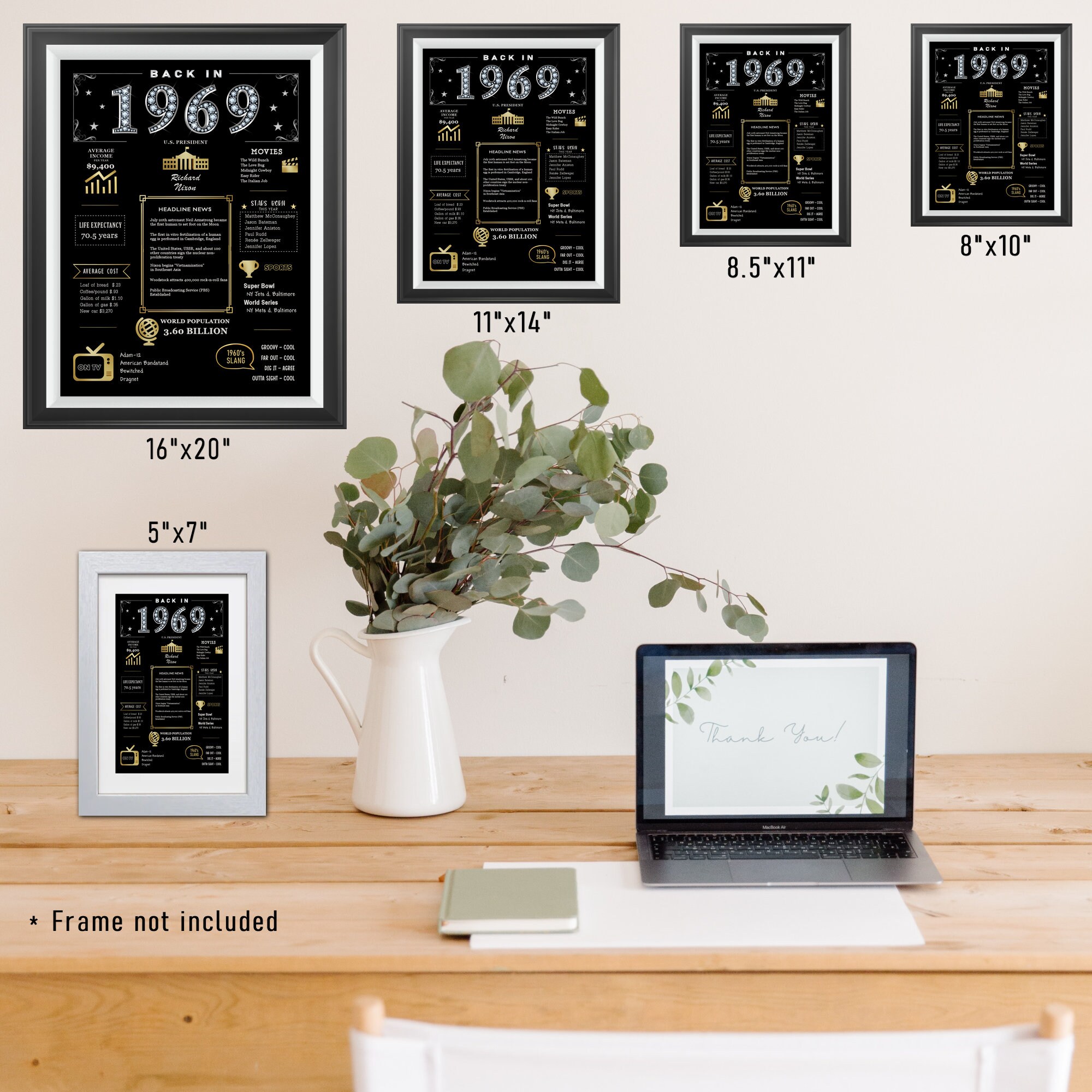 Back in 1969 Printable Poster, 55th Birthday Printable Sign, 1969 ...